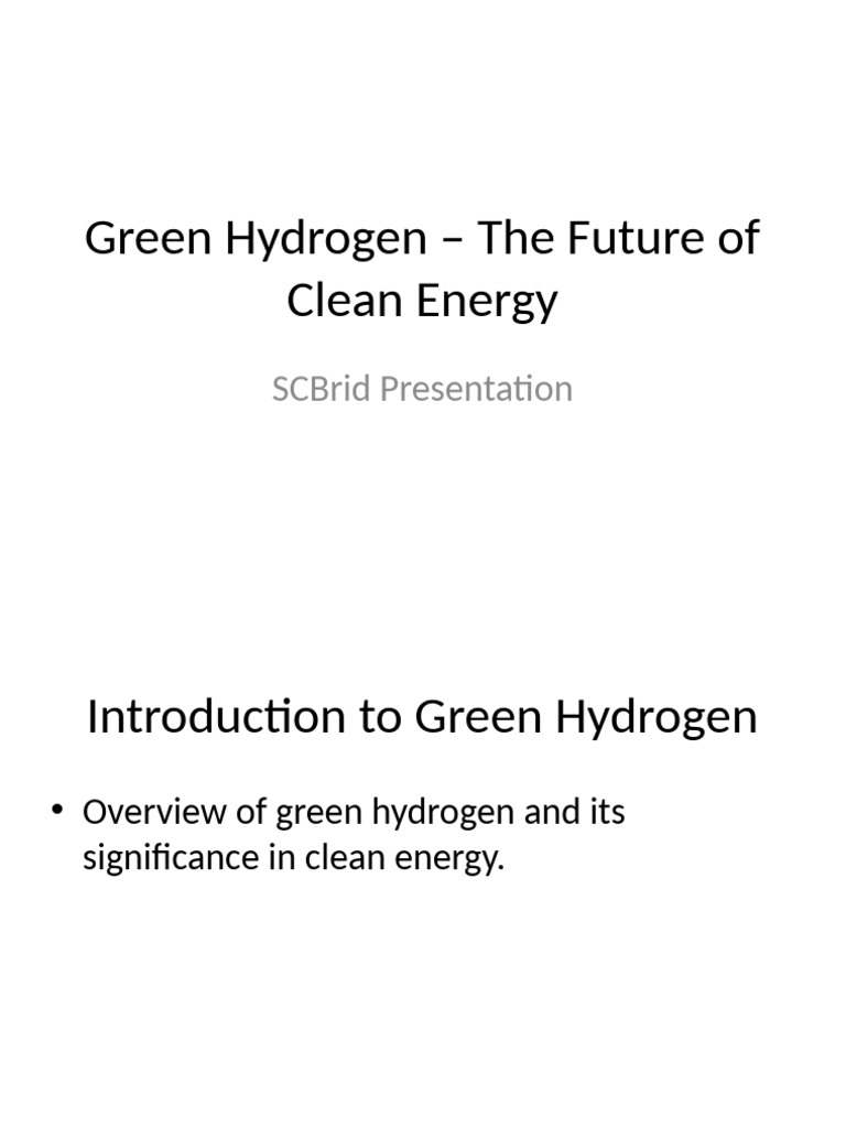 Green Hydrogen Presentation | PDF