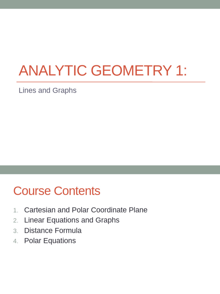Analytic Geometry: Lines & Graphs Guide | PDF | Line (Geometry ...
