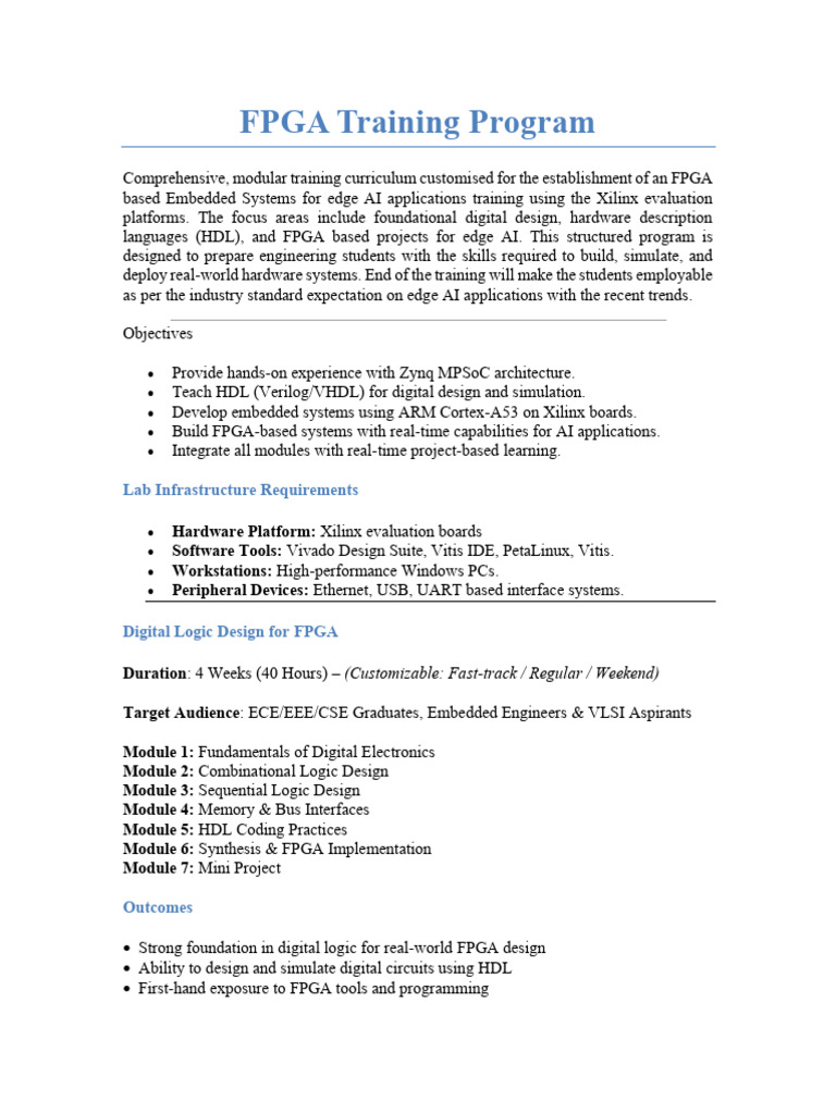 Advanced FPGA-Training - Program | PDF | Hardware Description Language | Field Programmable Gate ...
