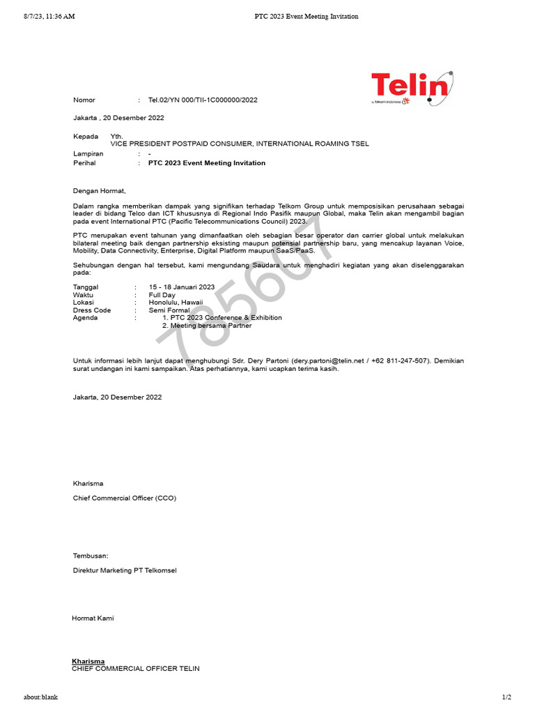 PTC 2023 Event Meeting Invitation | PDF