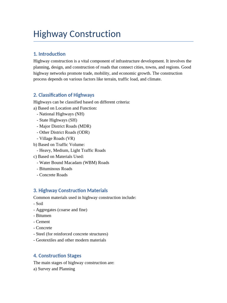 Highway Construction | PDF
