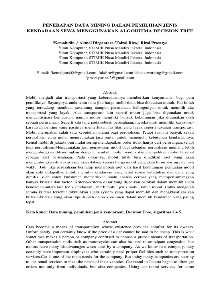 Jurnal Algoritma Decision Tree Untuk Pem | PDF
