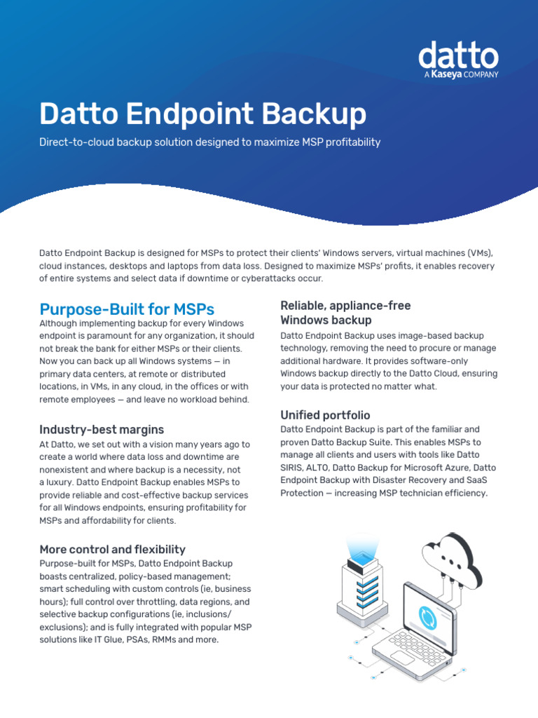 DAT - Product Brief Datto Endpoint Backup v2 | PDF | Cloud Computing ...