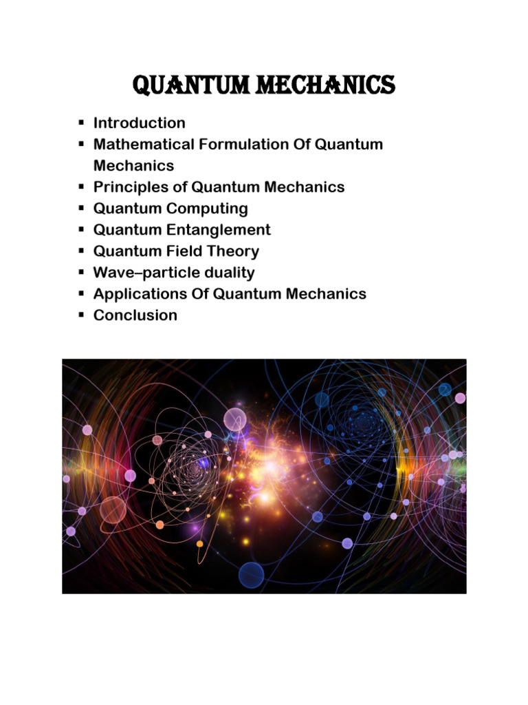 Quantum Mechanism | PDF | Quantum Mechanics | Quantum Field Theory