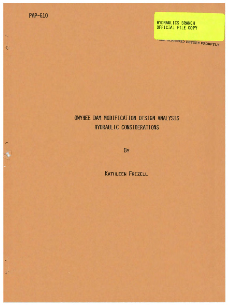 Owyhee Dam Modification Design Analysis | PDF | Spillway | Dam