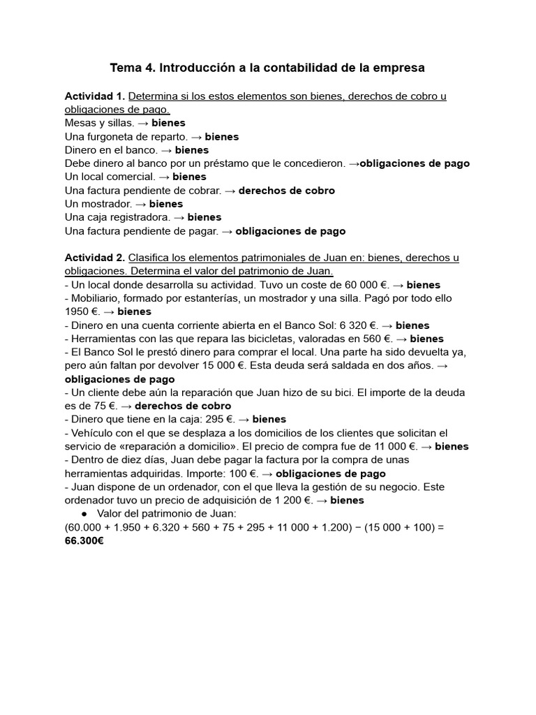 Ejercicios Tema 4. Introducción A La Contabilidad de La Empresa | PDF ...