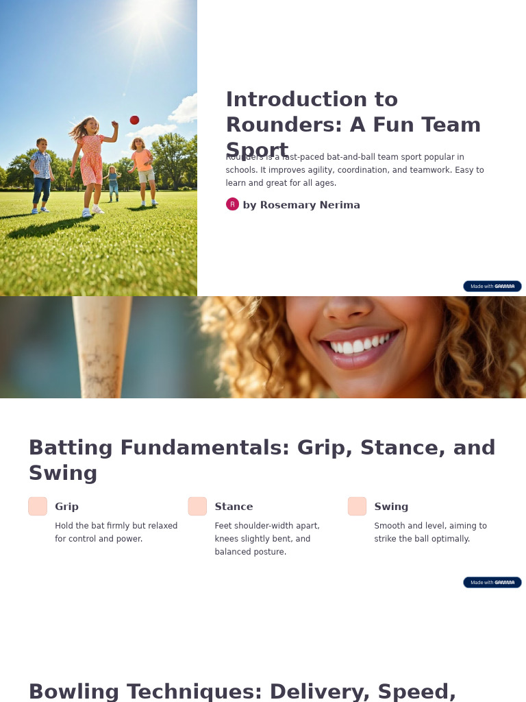 Rounders: Team Sport Basics & Skills | PDF | Bowling (Cricket ...