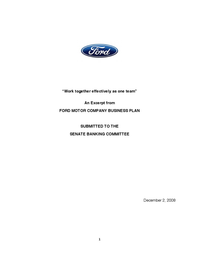 One Ford Business Plan Overview | PDF