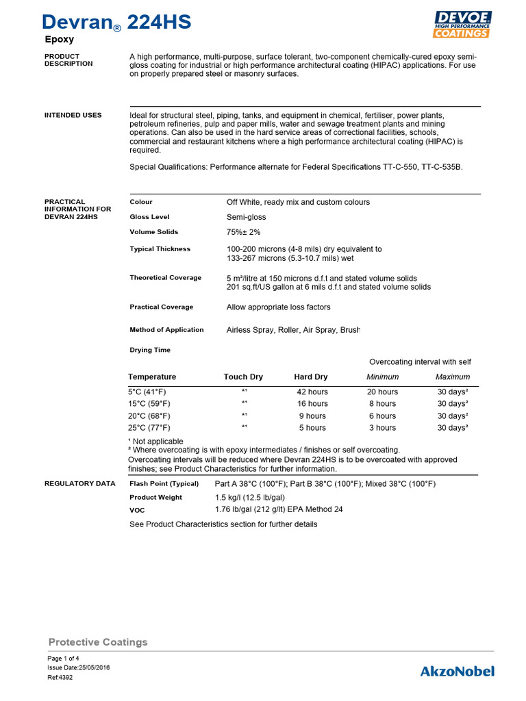 Devran 224HS 4392-P-eng-A4 | PDF | Paint | Concrete