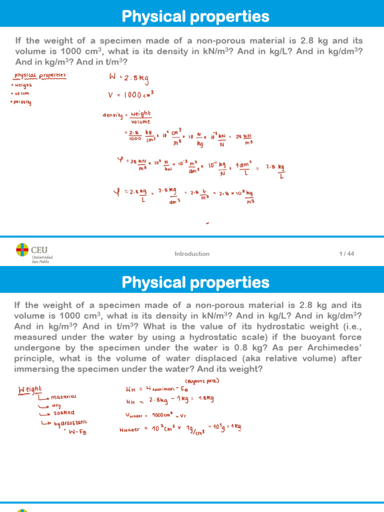 Exercises A | PDF | Porosity | Density