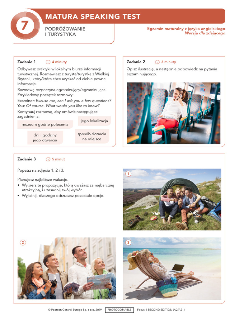 Focus1 2E Matura Speaking Unit 7 For Student | PDF