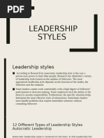 12 Leadership Styles Explained | PDF | Transformational Leadership ...