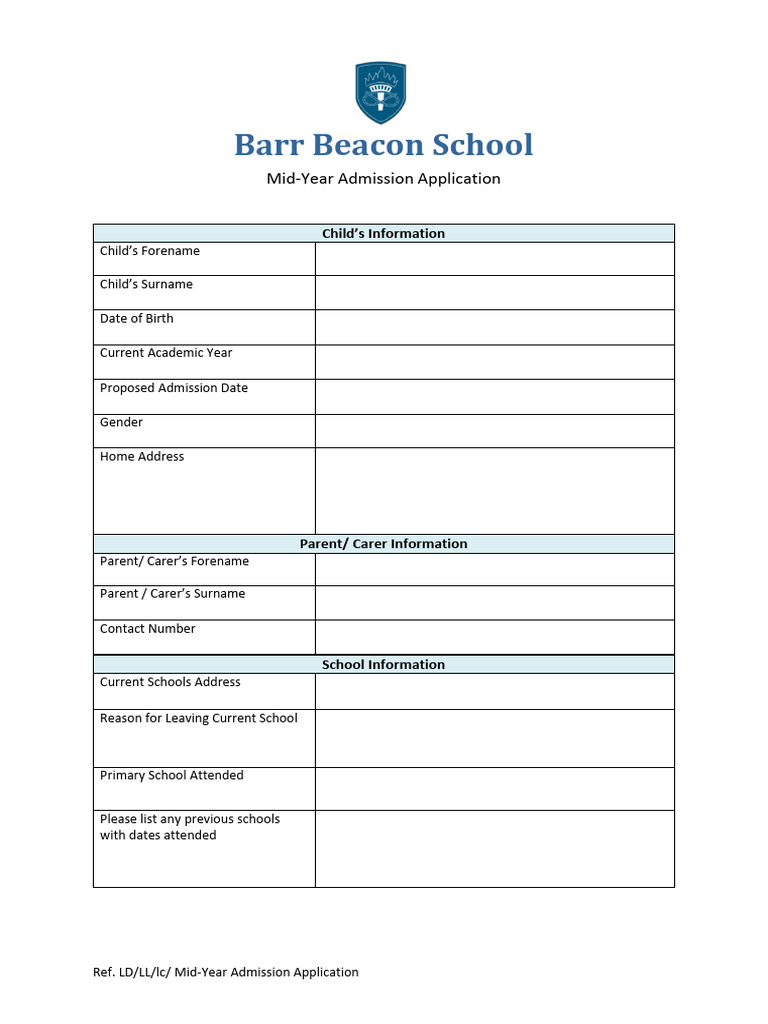 Mid Year Application Form | PDF