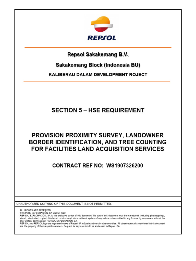 Section 5 - HSE Requirement - Proximity | PDF | Safety | Environmental ...