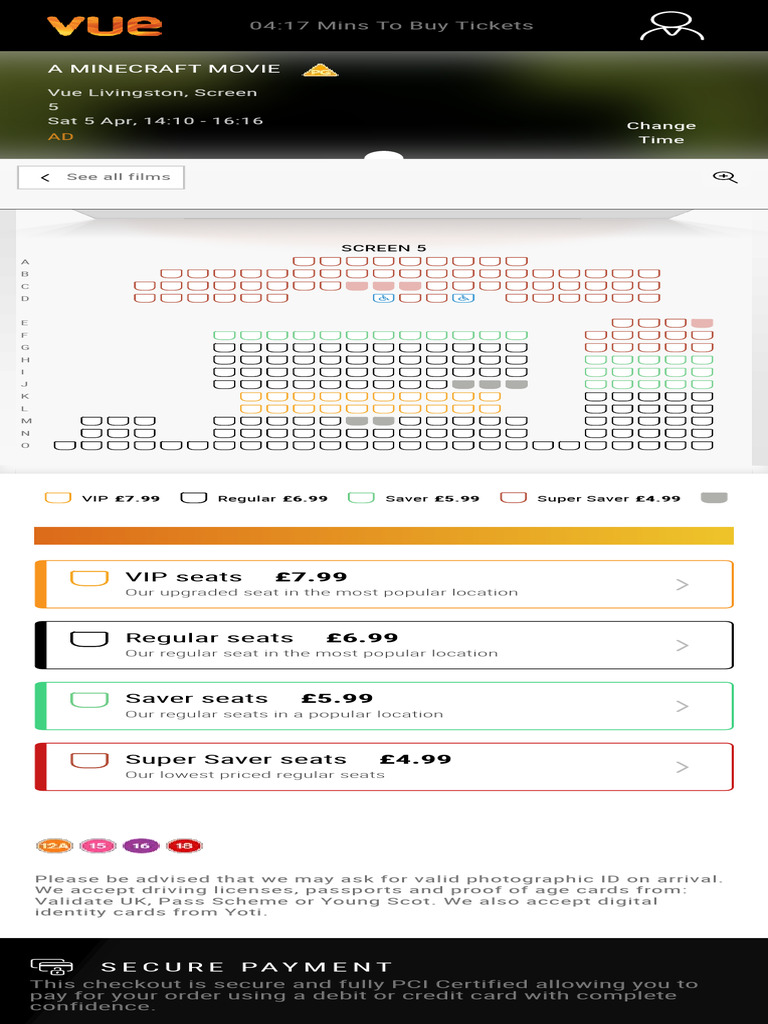 Secure Checkout for Vue Cinema Tickets | PDF