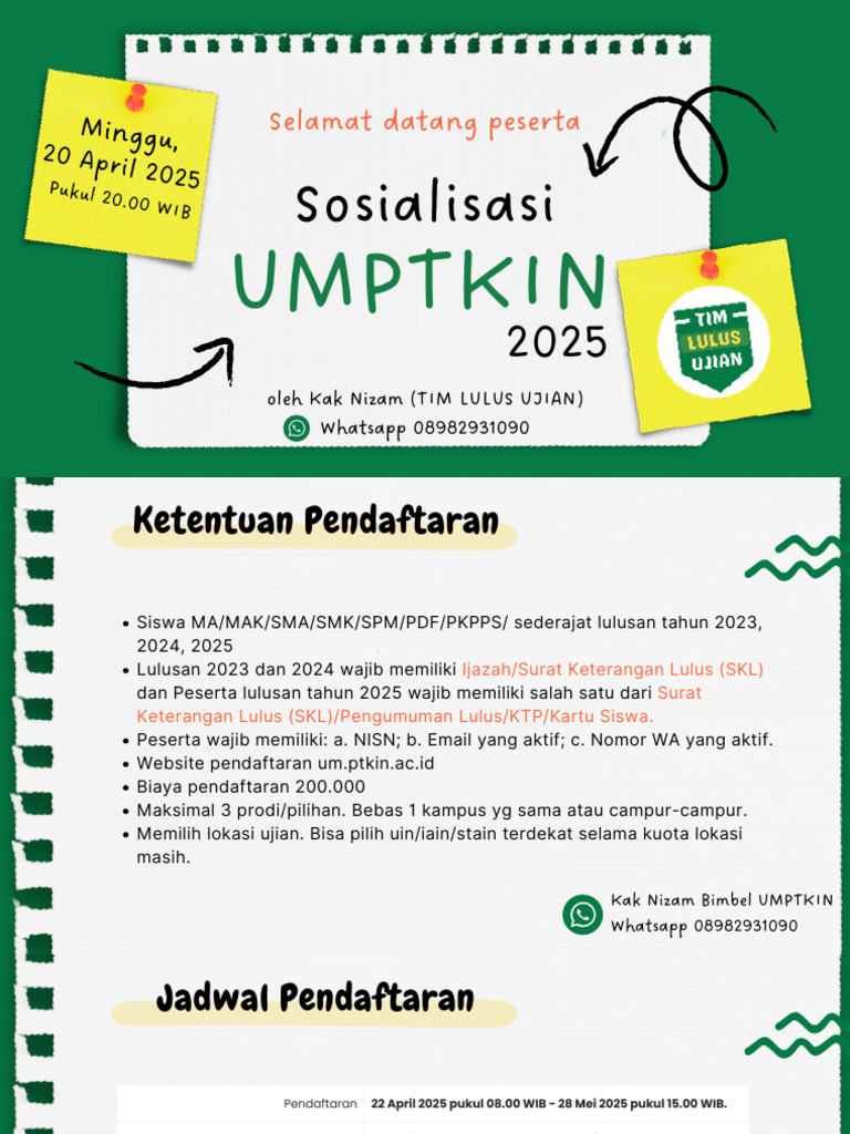 Sosialisasi Umptkin 2025 Sharing | PDF