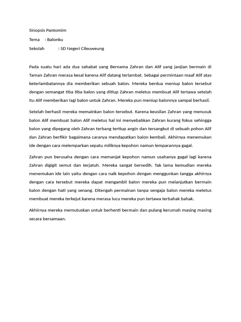 Sinopsis Pantomim | PDF