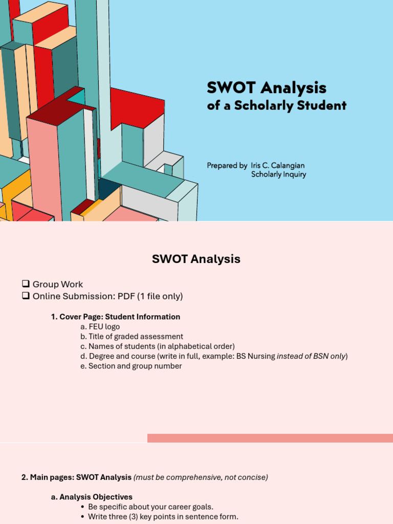 SWOT Analysis for Scholarly Students | PDF | Swot Analysis | Infographics