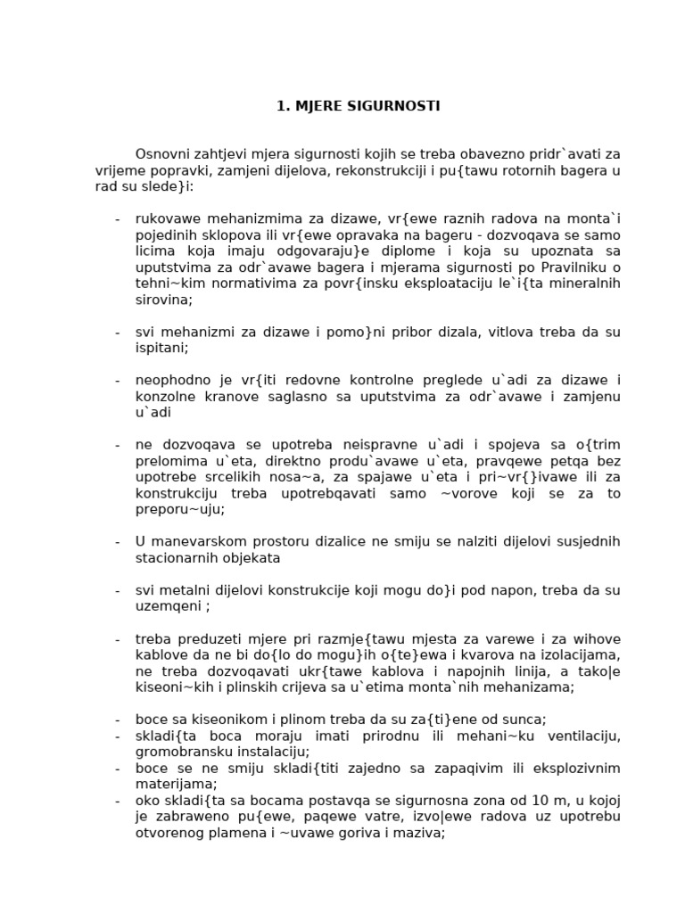 DOPUNA UPUTSTVU Za Bager | PDF