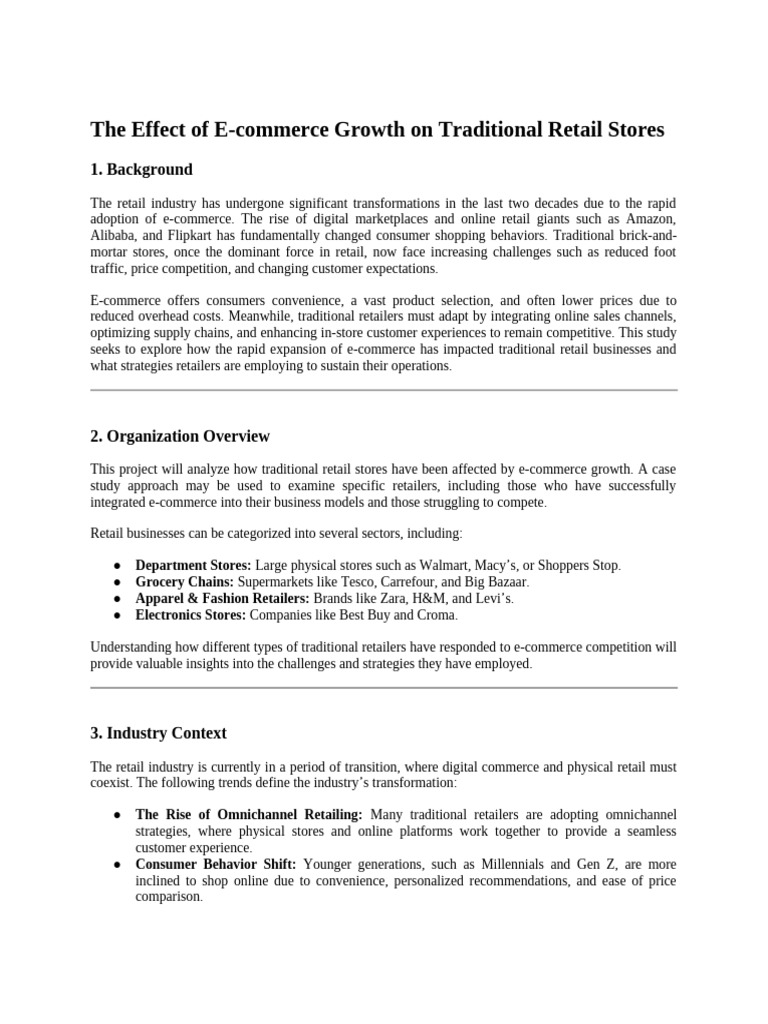 The Effect of E-Commerce Growth On Traditional Retail Stores | PDF ...