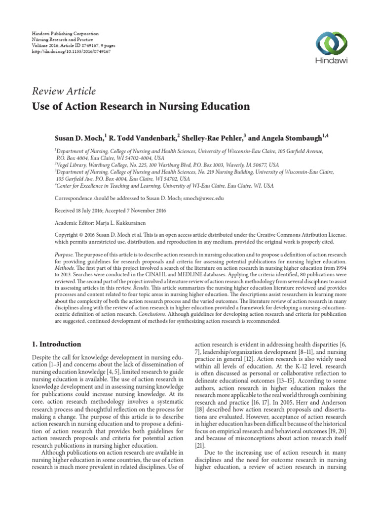 Action Research in Nursing Education | PDF | Action Research | Methodology
