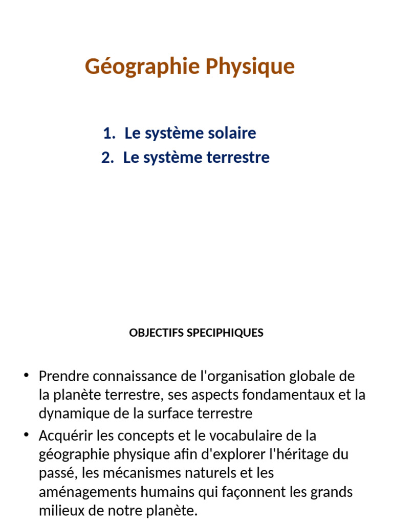 Géographie Physique 1 2 | PDF | Terre | Planètes