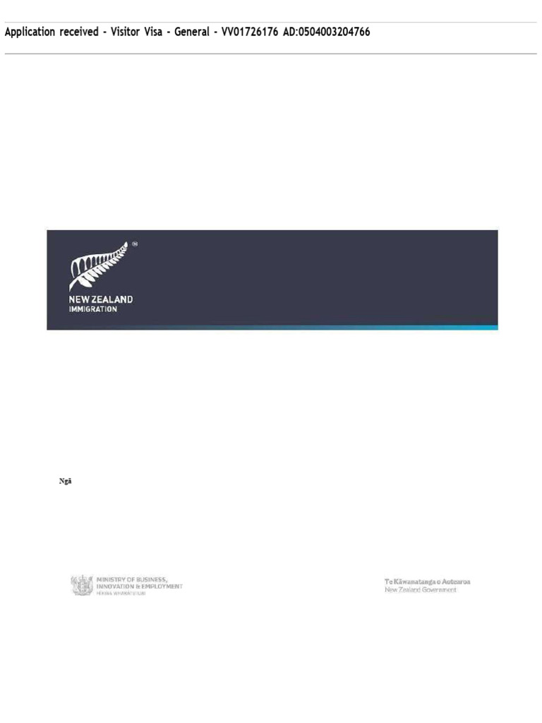 Application Received - Visitor Visa - General - VV01726176 AD ...