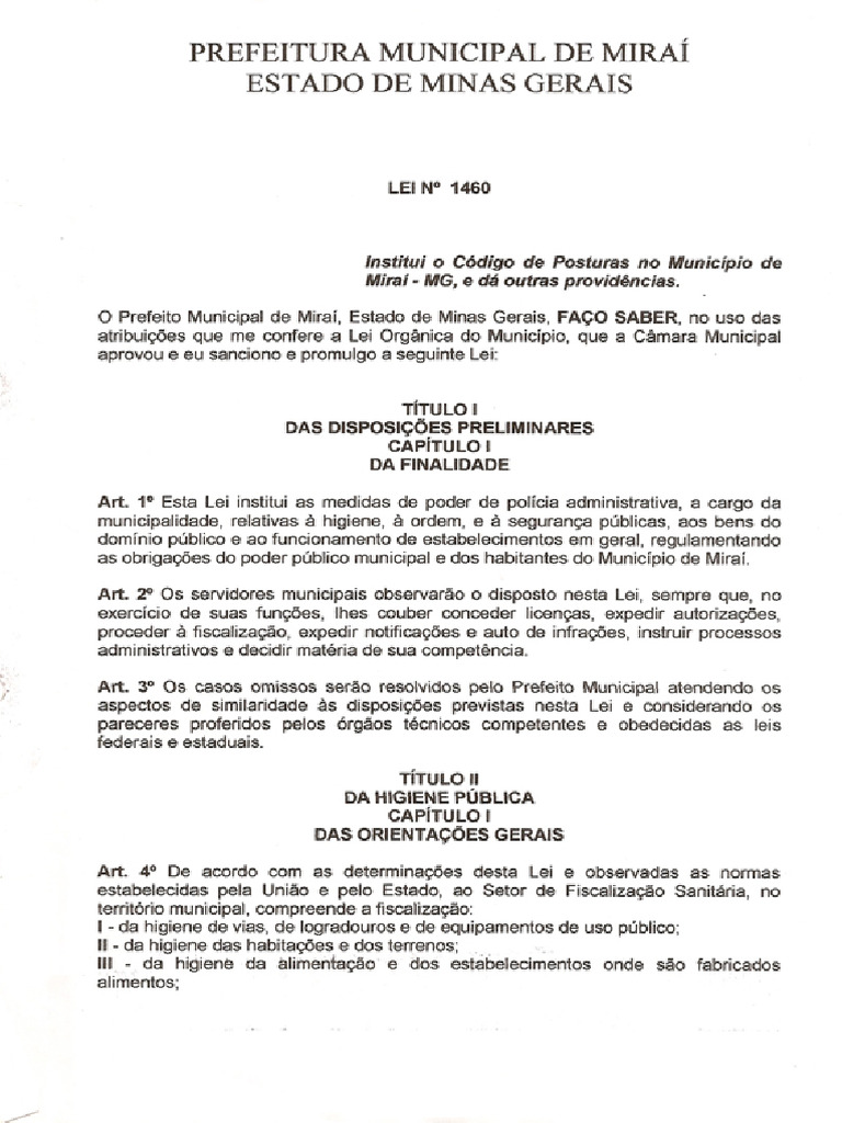 03 C Digo de Posturas Do Munic¡pio de Mira¡ | PDF