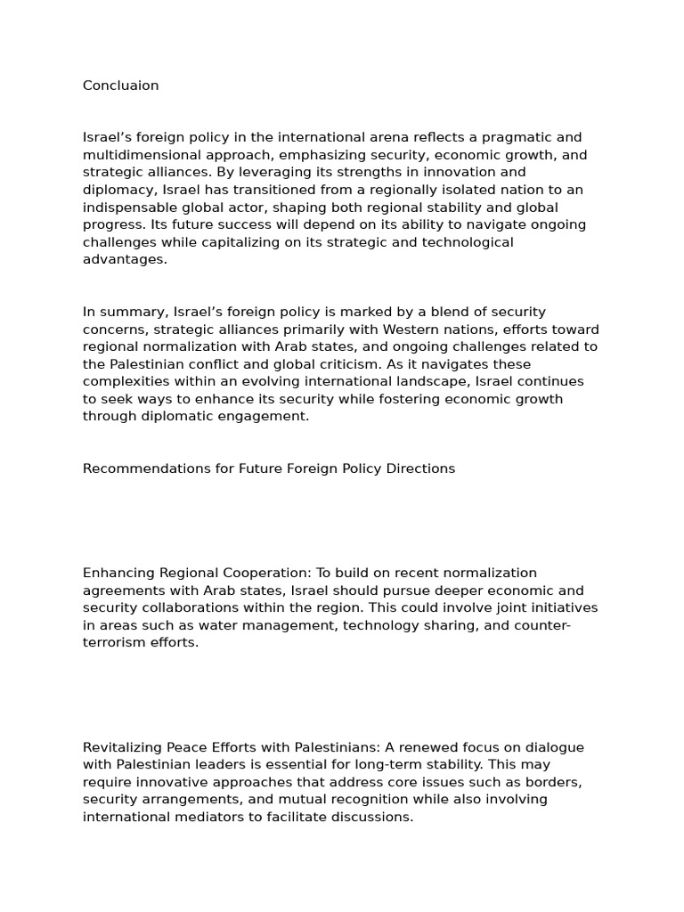 Israel's Foreign Policy Strategies Explained | PDF | Israel | World ...