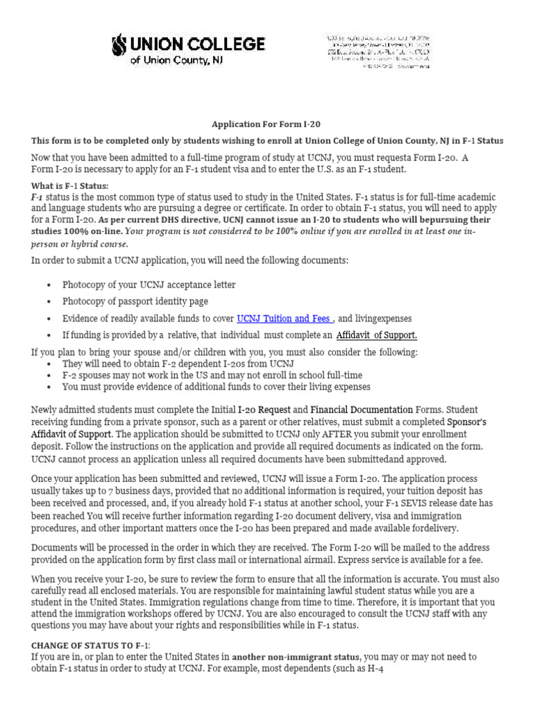 I 20 Application Form 12-15-23 | PDF