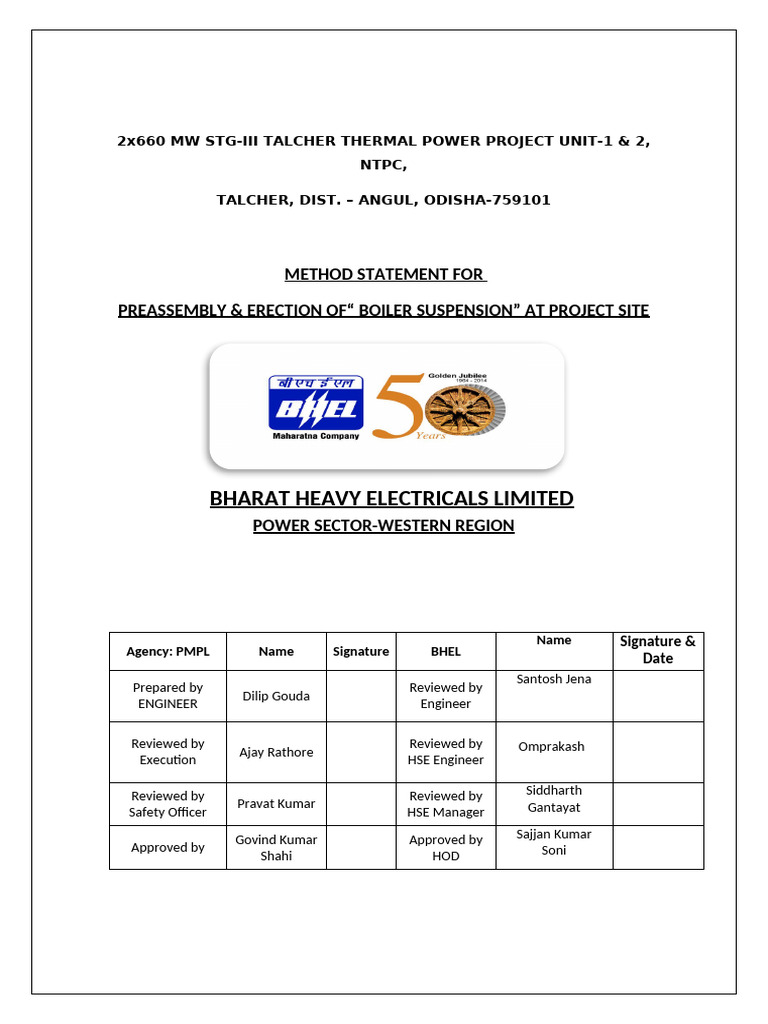 Method Statement Dor Hangers | PDF | Welding | Construction