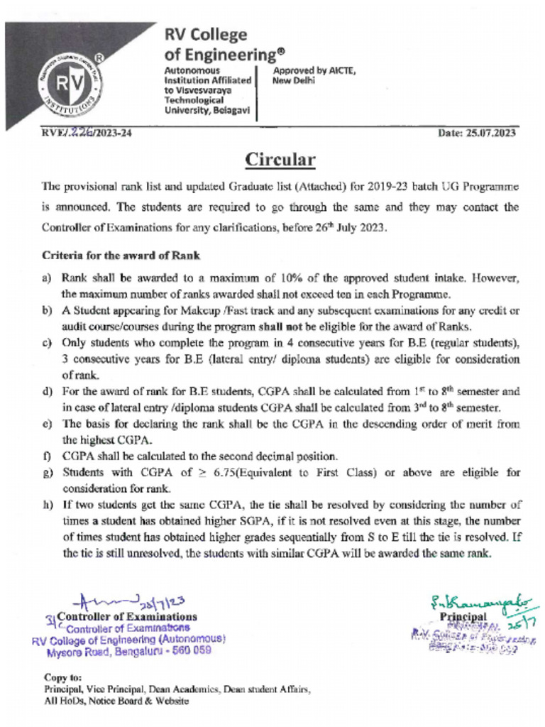 UG - Rank and Updated Graduates List - 2019-023 - Compressed | PDF