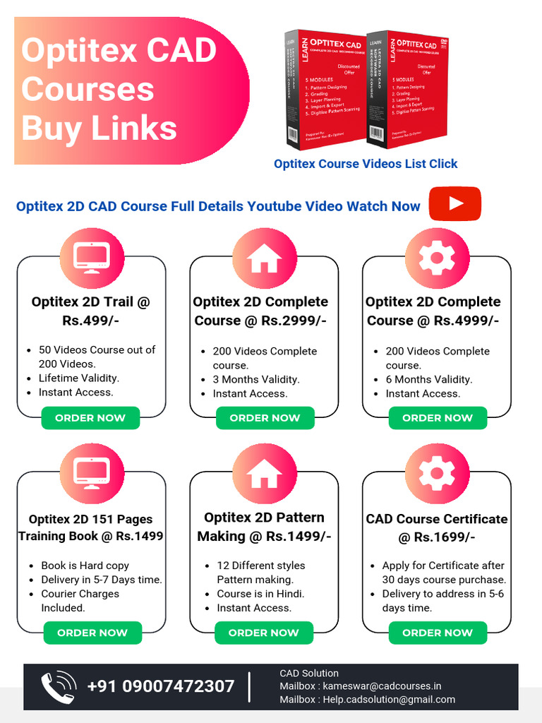 Optitex 2D CAD Course Details | PDF