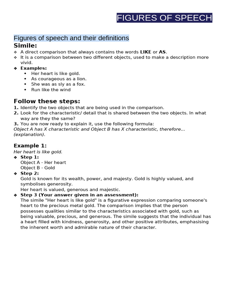 Figures of Speech - Part 1 | PDF | Metaphor | Paradox