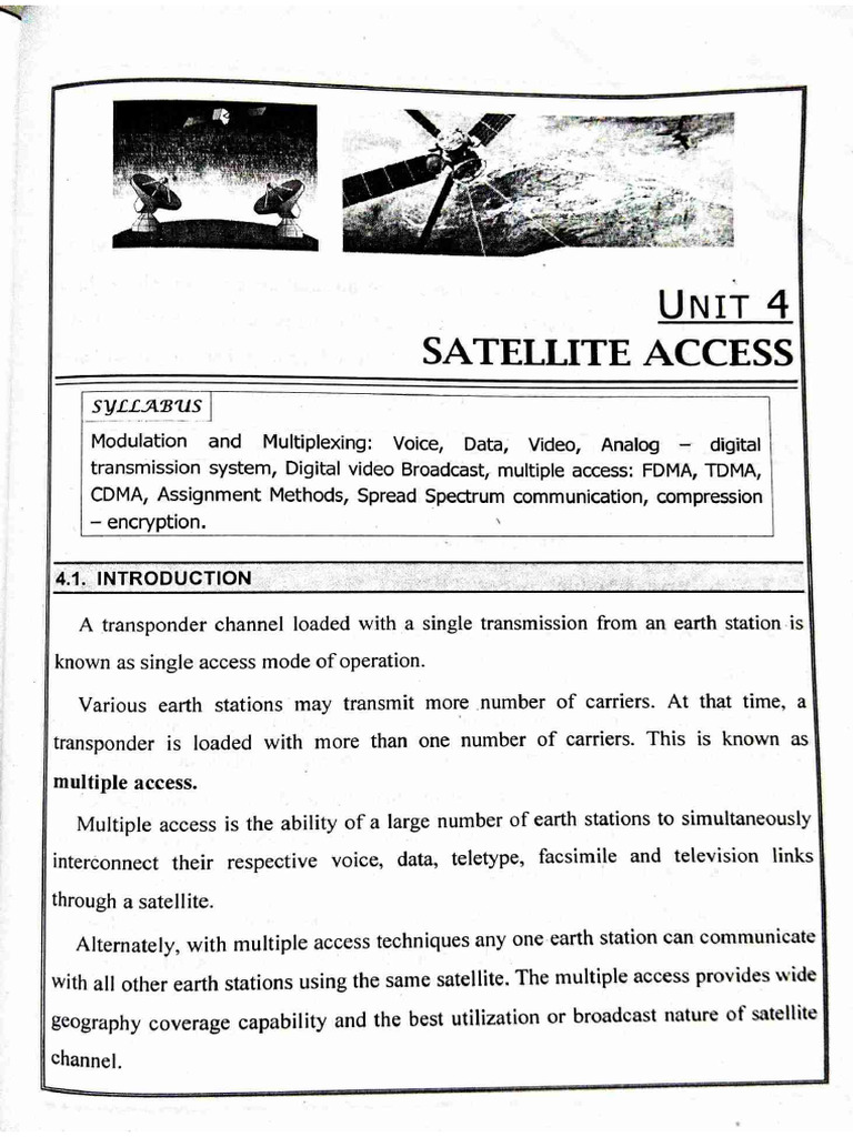Unit 4 Satellite Access | PDF