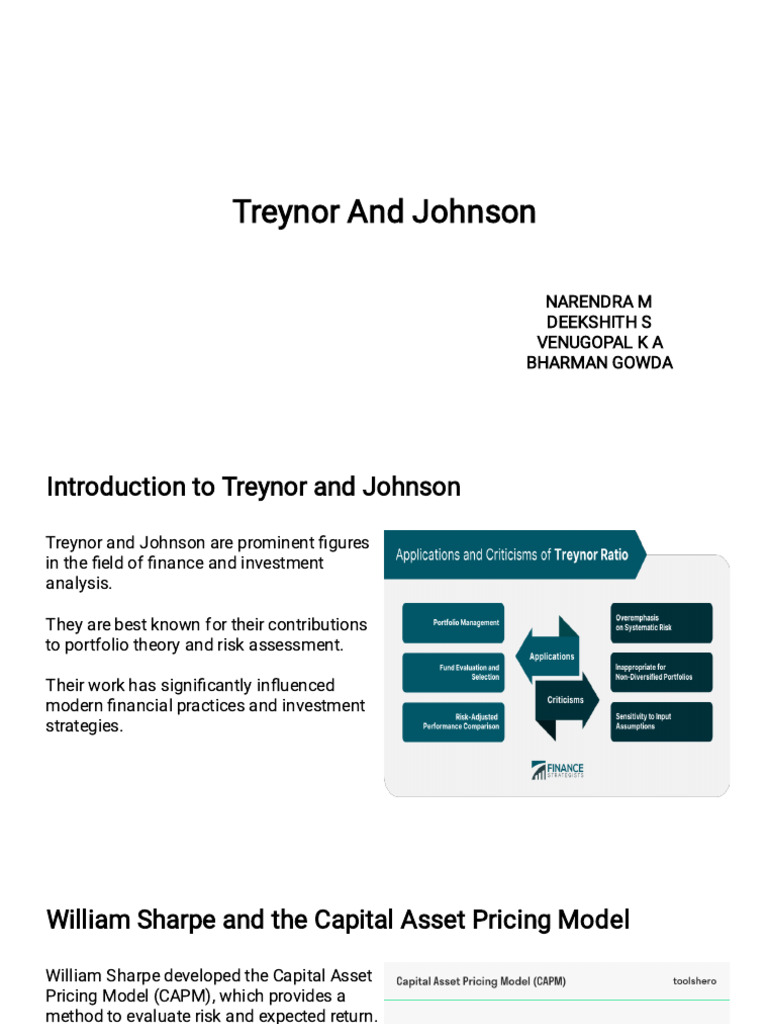 Treynor and Johnson: Investment Insights | PDF | Capital Asset Pricing ...