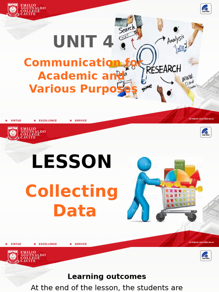UNIT 4 Lesson 6 Collecting Data | PDF | Survey Methodology | Focus Group