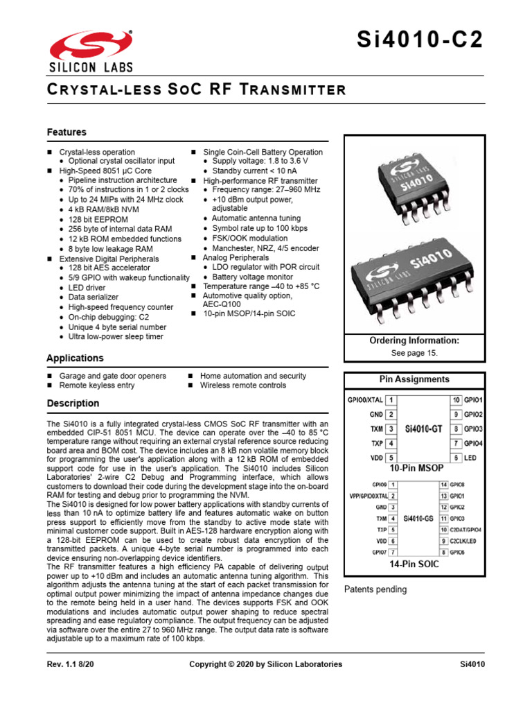 Si 4010 | PDF | Electronic Circuits | Electromagnetism