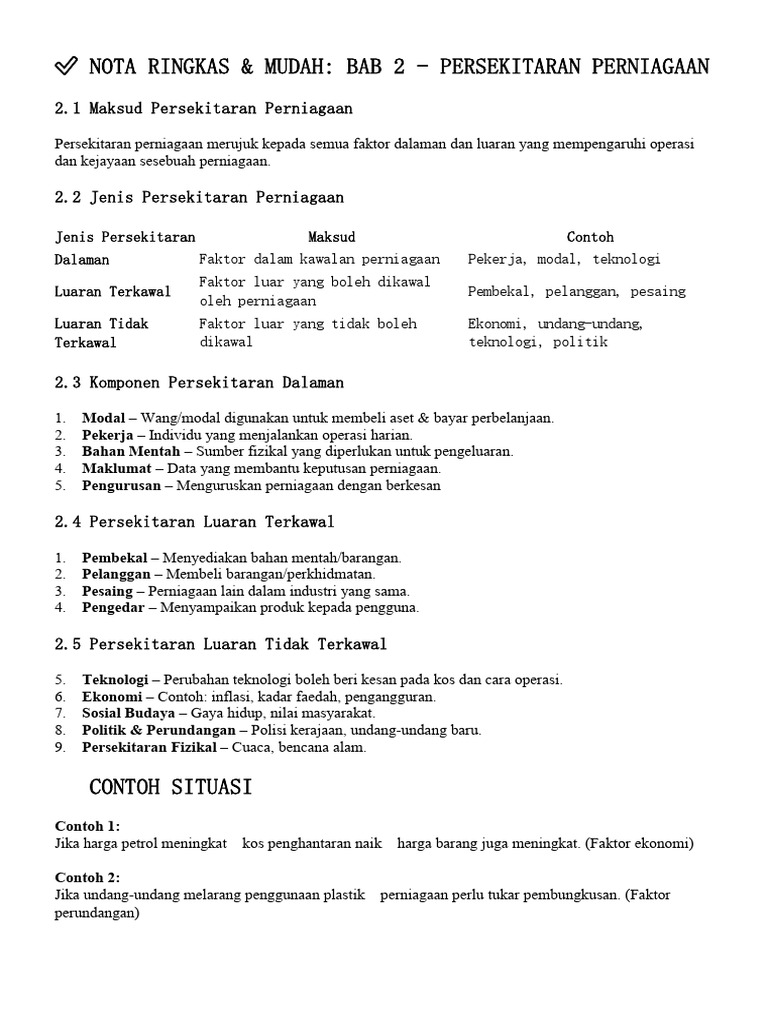 NOTA RINGKAS - Docx Bab 2 fr5 | PDF