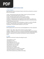 Basic English Grammar Overview Chart | PDF
