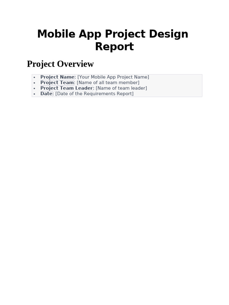 Mobile App Design Project Report | PDF