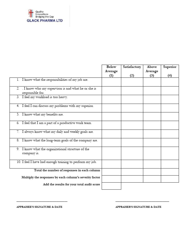 Employee Self Evaluation Form PDF Format | PDF