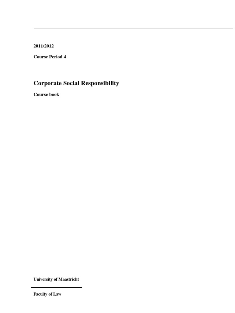 Course Book CSR 2011-2012 | PDF | Corporate Social Responsibility ...