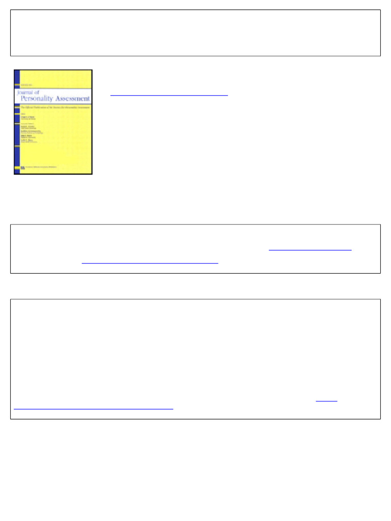 Structured Interview of Personality Organization | PDF | Diagnostic And ...