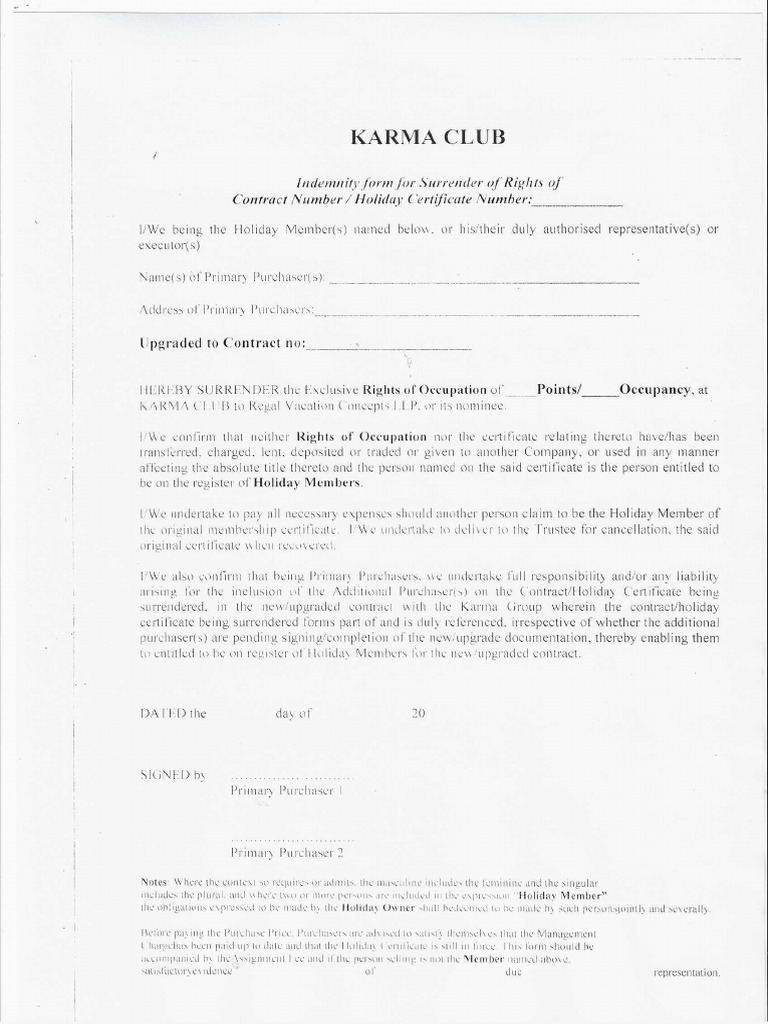 Surrender Form | PDF