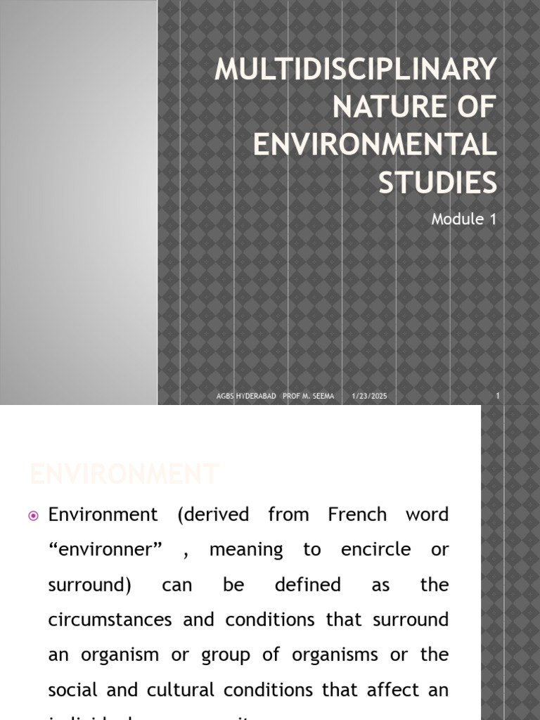 Multidisciplinary Nature of Environmental Studies Module 1 | PDF | Nature | Natural Environment