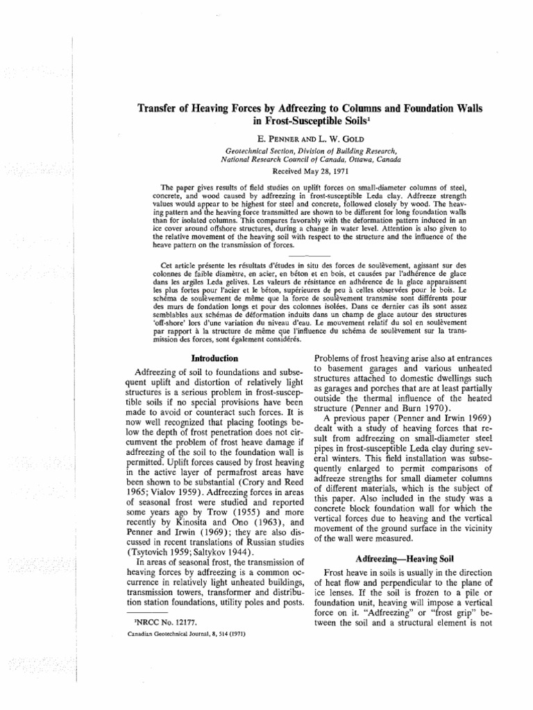 Penner, E., & Gold, L. W. (1971) - Transfer of Heaving Forces by ...