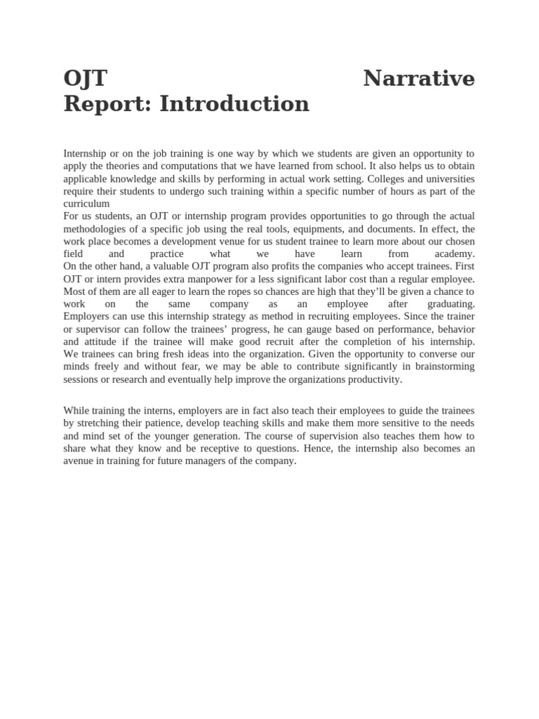 Benefits of On-the-Job Training | PDF
