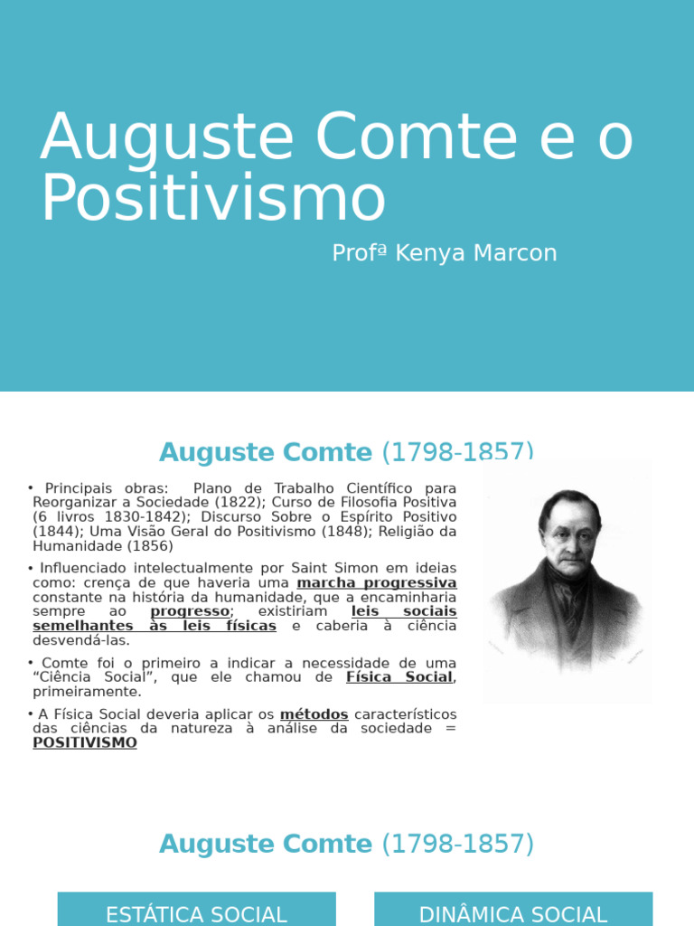 Auguste Comte e o Positivismo | PDF