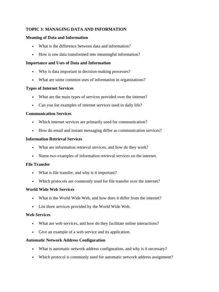 Topic 3 Revision Questions | PDF | World Wide Web | Internet & Web